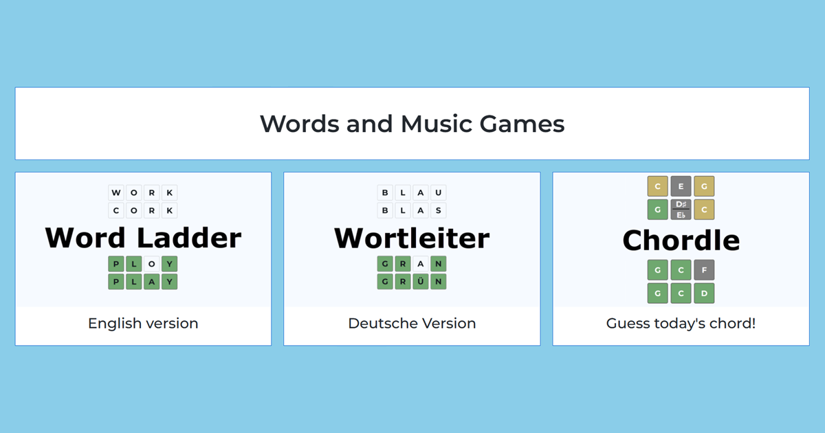 Words and Music Games